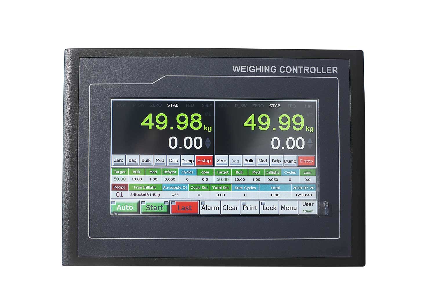 MODBUS RTU/HMI 전시/RS232 항구를 가진 LCD 디스플레이 터치스크린 과립 자루에 넣기 관제사 지시자
